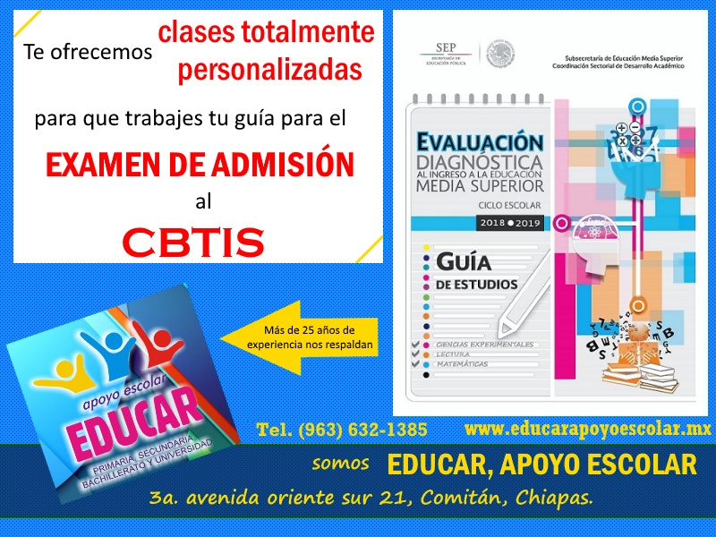 Examen de admisiÃ³n al CBTIS